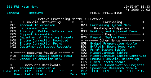 Log On and Off of FAMIS