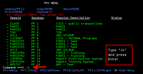 Log On and Off of FAMIS