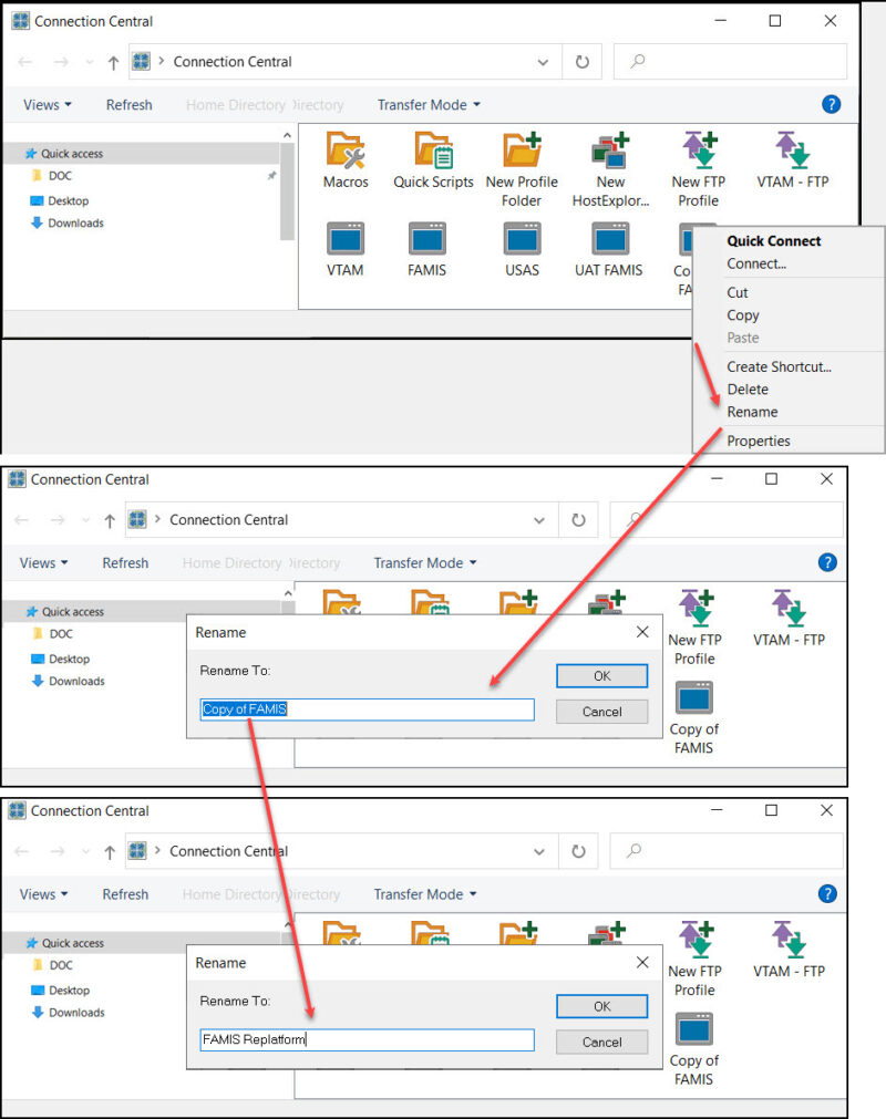 FAMIS Production-Creating a FAMIS Connection Profile from an Existing ...