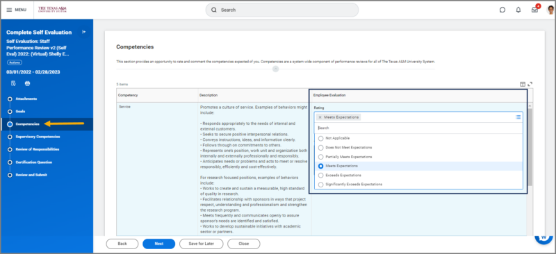 Complete Performance Review – Staff (Employee)