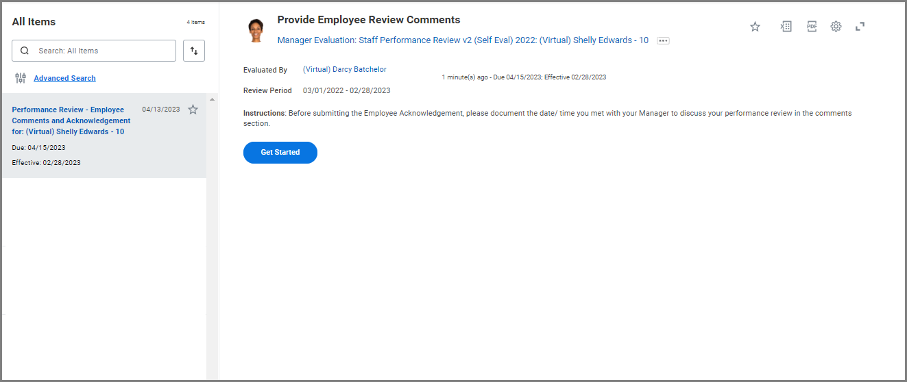 Complete Performance Review – Staff (Employee)