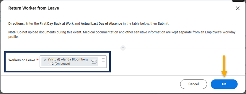 Return Worker from Leave of Absence